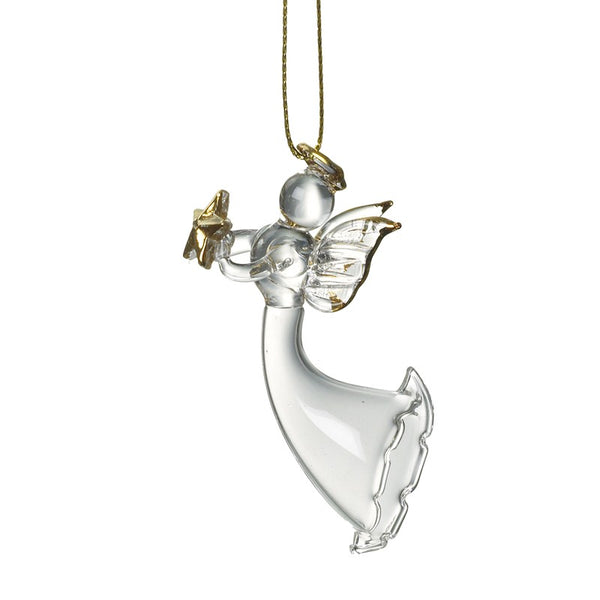 Heaven Sends Christmas Bauble - Glass Angel with Star – Unbound